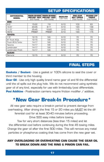 Differential Installation Instructions | West Coast Differentials