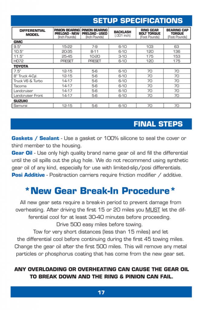 Differential Installation Instructions | West Coast Differentials