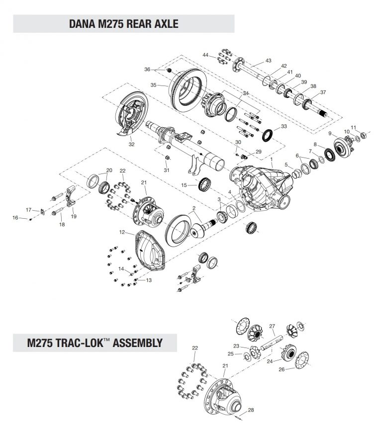 Dana M275 - 10.8" Rear Axle Parts Catalog - West Coast Differentials